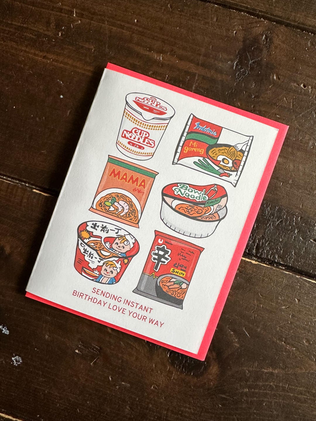Instant Noodles Birthday Card - Etsy