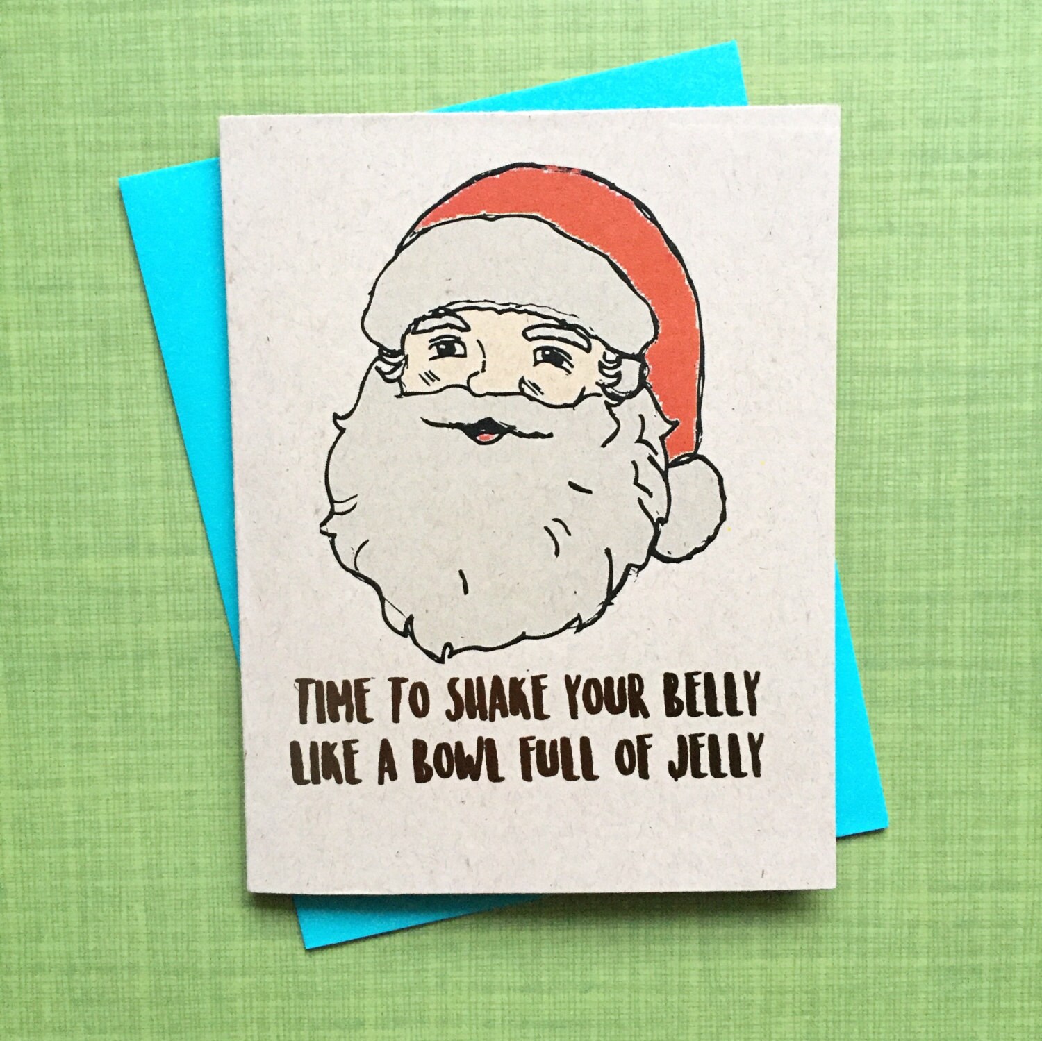 Funny Santa Claus Christmas Card A2 Handmade Card Father Etsy