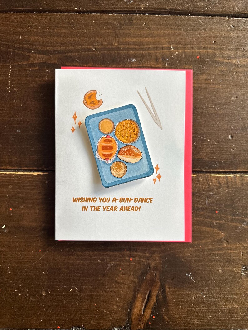 Abundance Asian Bakery Bun Card - Etsy