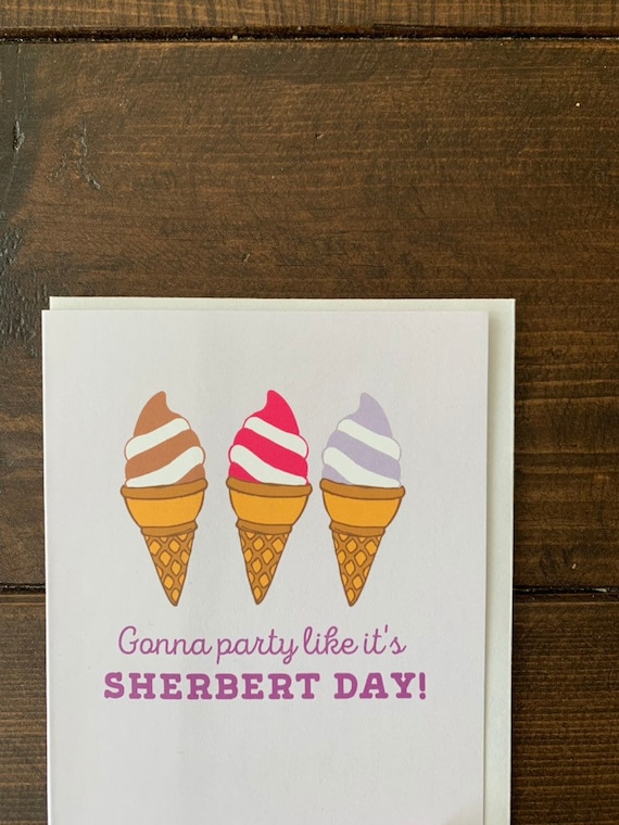 Pun Birthday Card Go Shawty It's Sherbert Day" Funny Birthday Card Cat ...