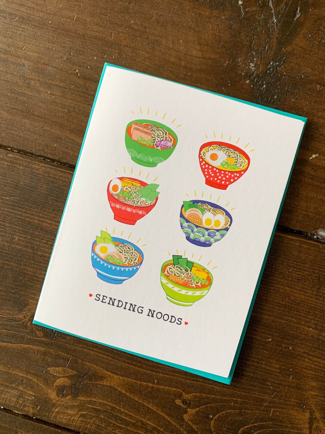Sending Noods Noodle Card - Noodle Bowl Card, Noodle Puns - Etsy