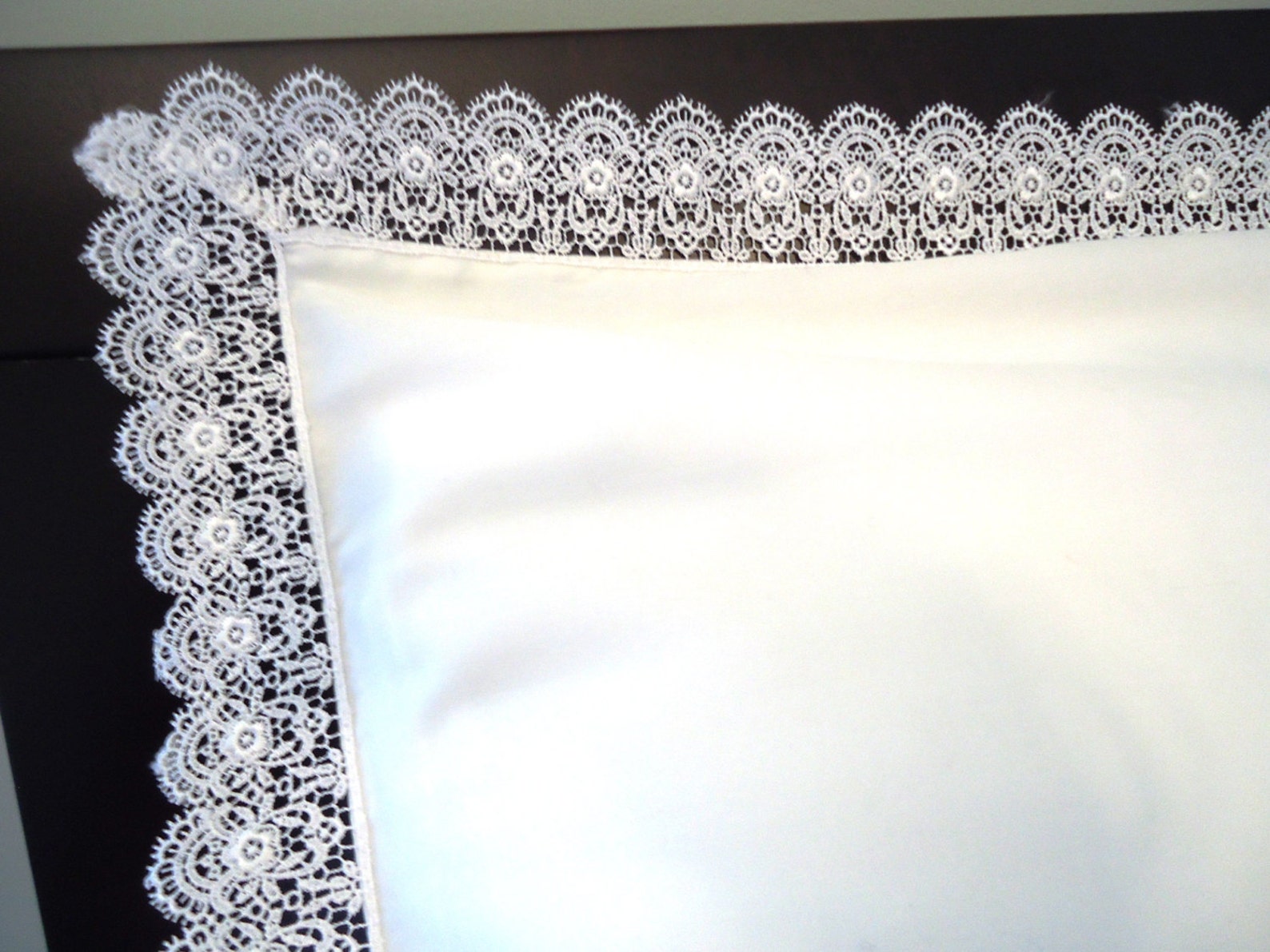 VENICE LACE Pillow Sham (1) Standard White 100% Cotton Sateen New - Etsy