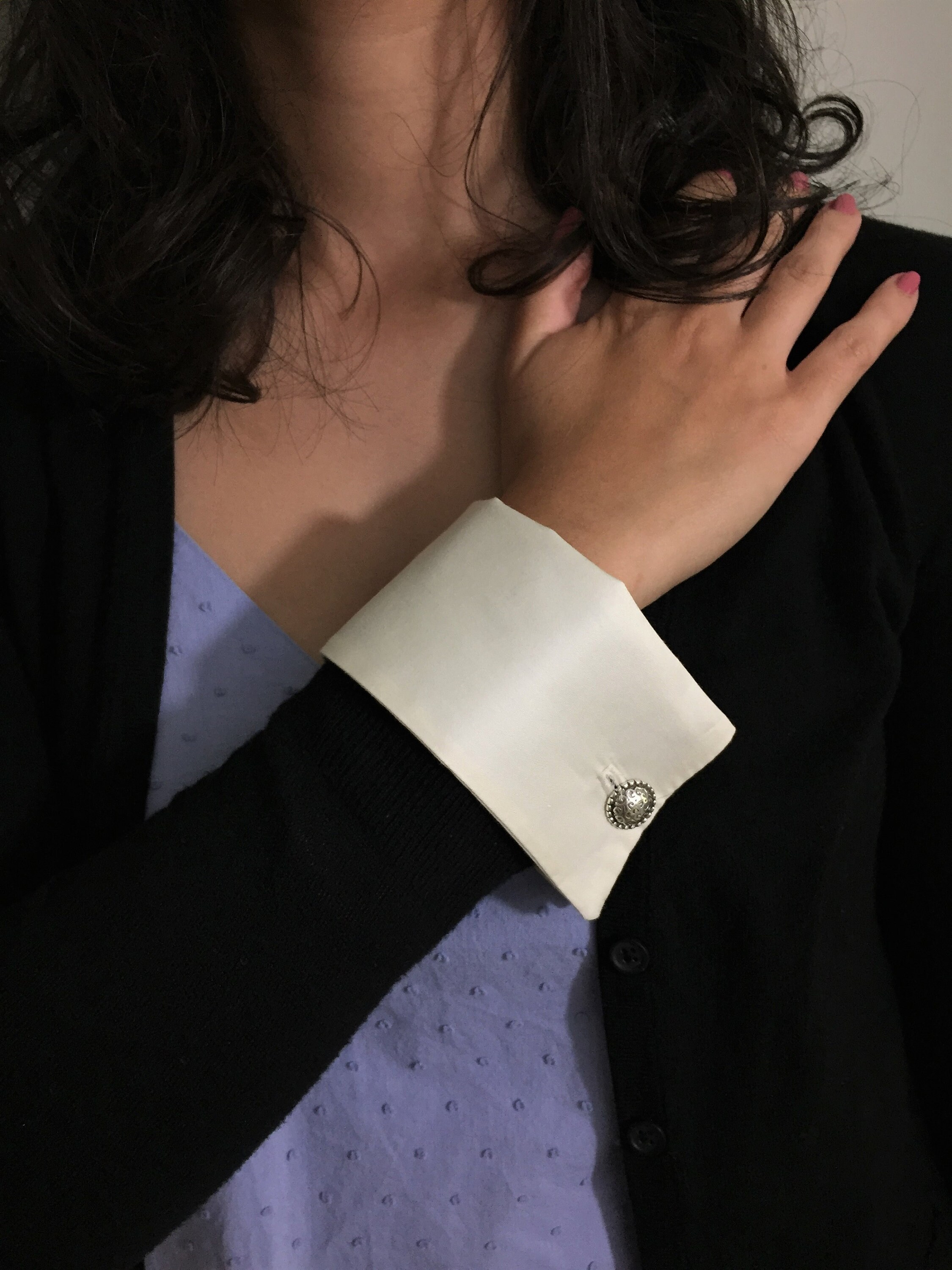 WRIST CUFFS 2 Ivory, Cuff Links, French Cuffs, Detachable, Removable ...