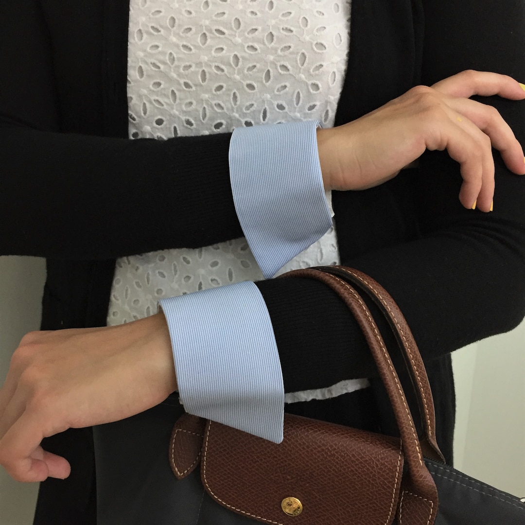 Blue Narrow Stripe French Cuffs: Detachable Shirt Sleeve Cuffs - Etsy