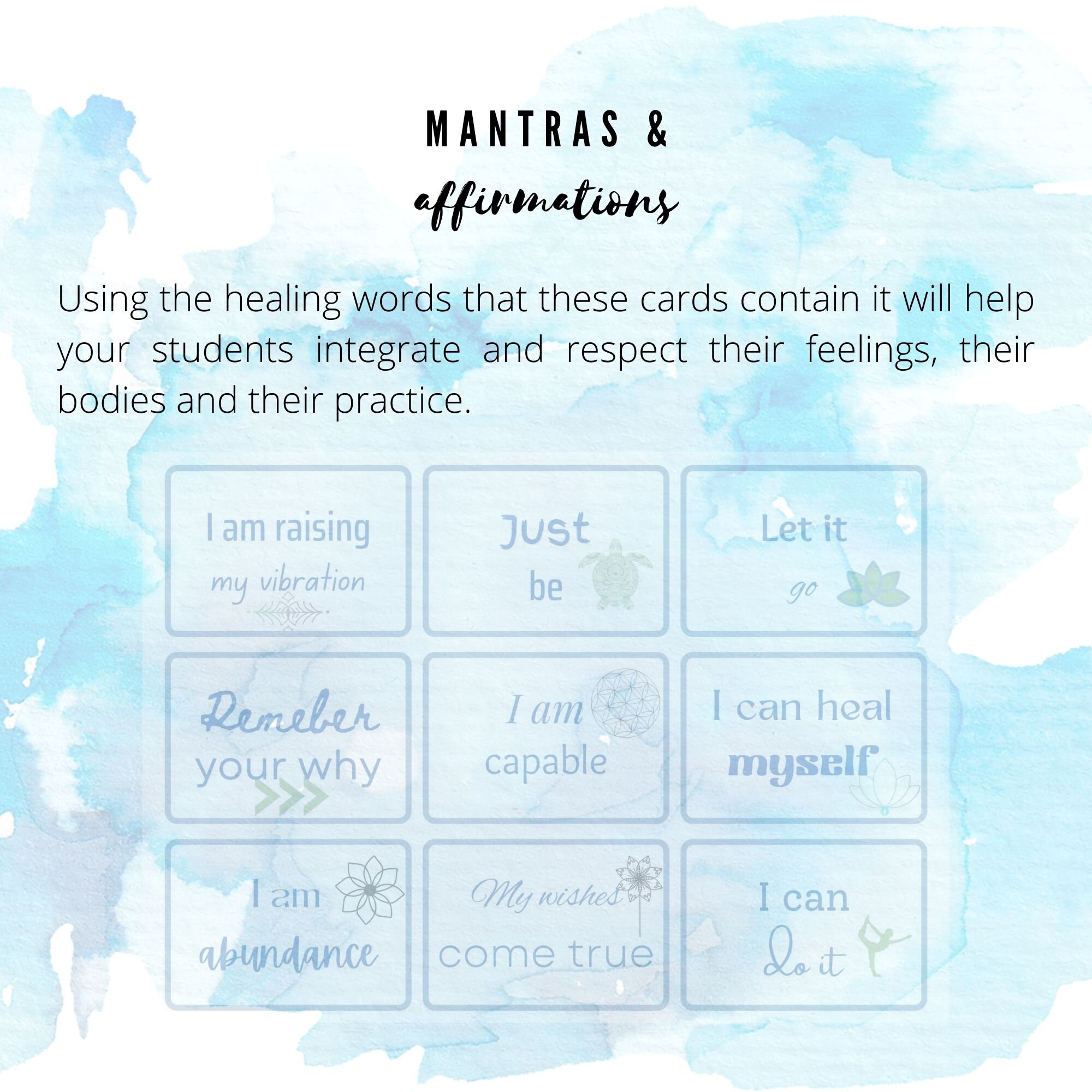 Mantras & Affirmations Cards to Use in Your Yoga Class Sequence - Etsy