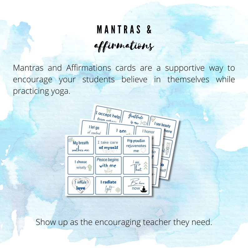 Mantras & Affirmations Cards to Use in Your Yoga Class Sequence - Etsy
