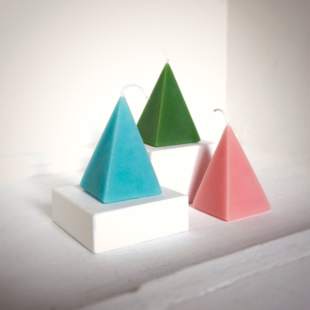 Beeswax Triangle Shape Candles - Set of 5 Pyramid Shaped Candles ...