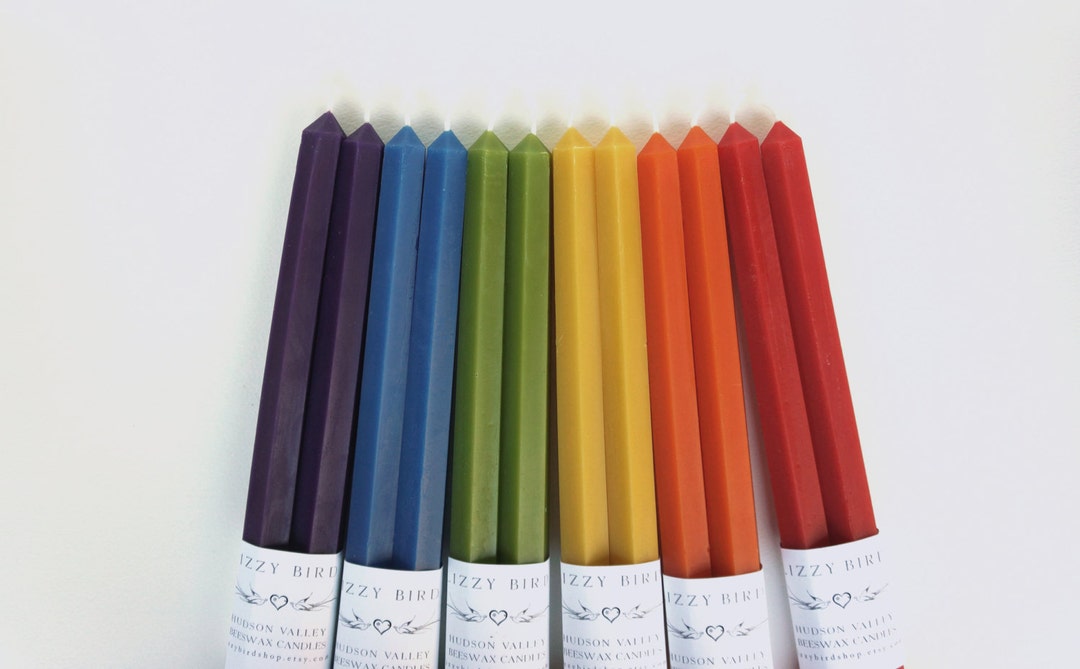 12 Inch Hexagonal Beeswax Candles - Handmade Hex Tapers - One Pair ...