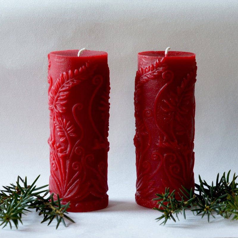 Red Candle - Etsy