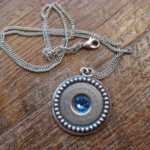 20 Gauge Shotgun Shell Necklace Set in Antiqued Silver Bezel, Upcycled ...