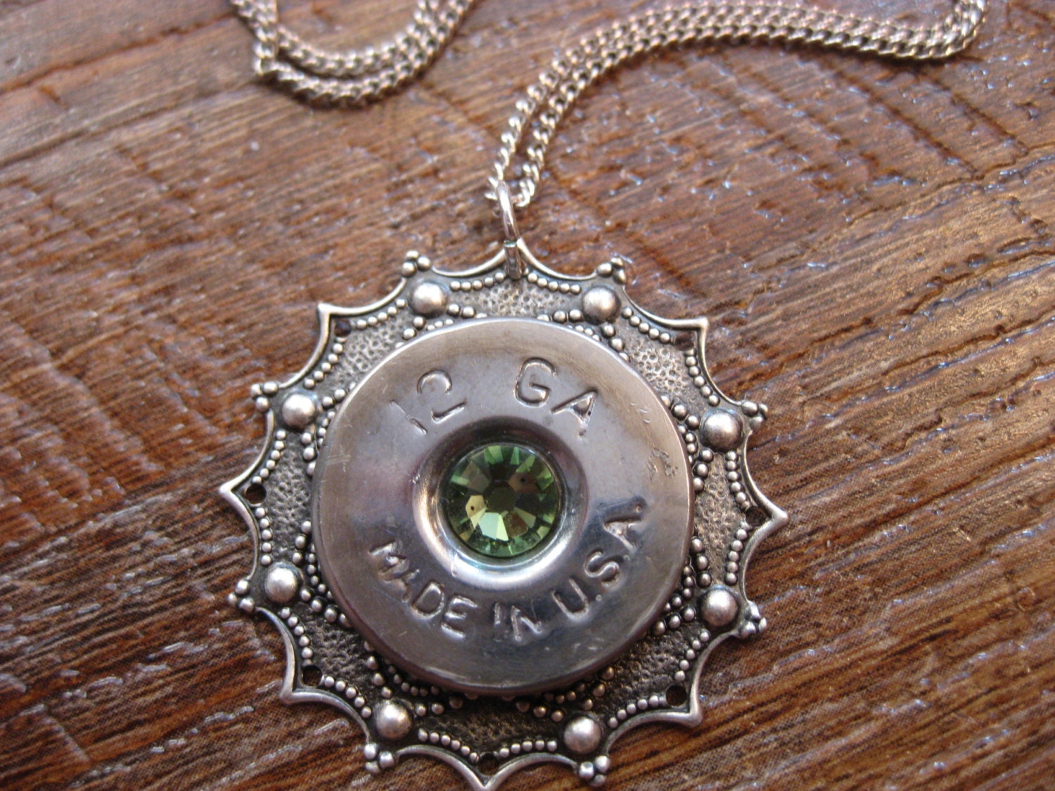 12 Gauge Elegant Shotgun Shell Antique Silver Filigree Necklace ...