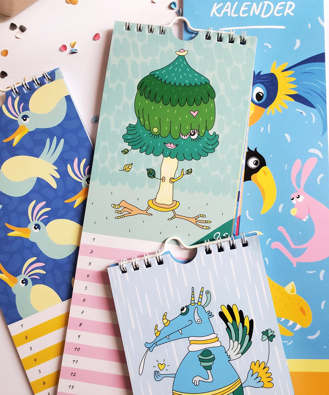 Birthday Calendar, Illustrated Birthday Calendar, Calendar, Colorful ...