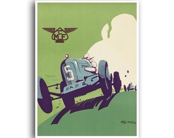 Car Poster Auto Racing Race Car Print Motor Sports Art H381 | Etsy