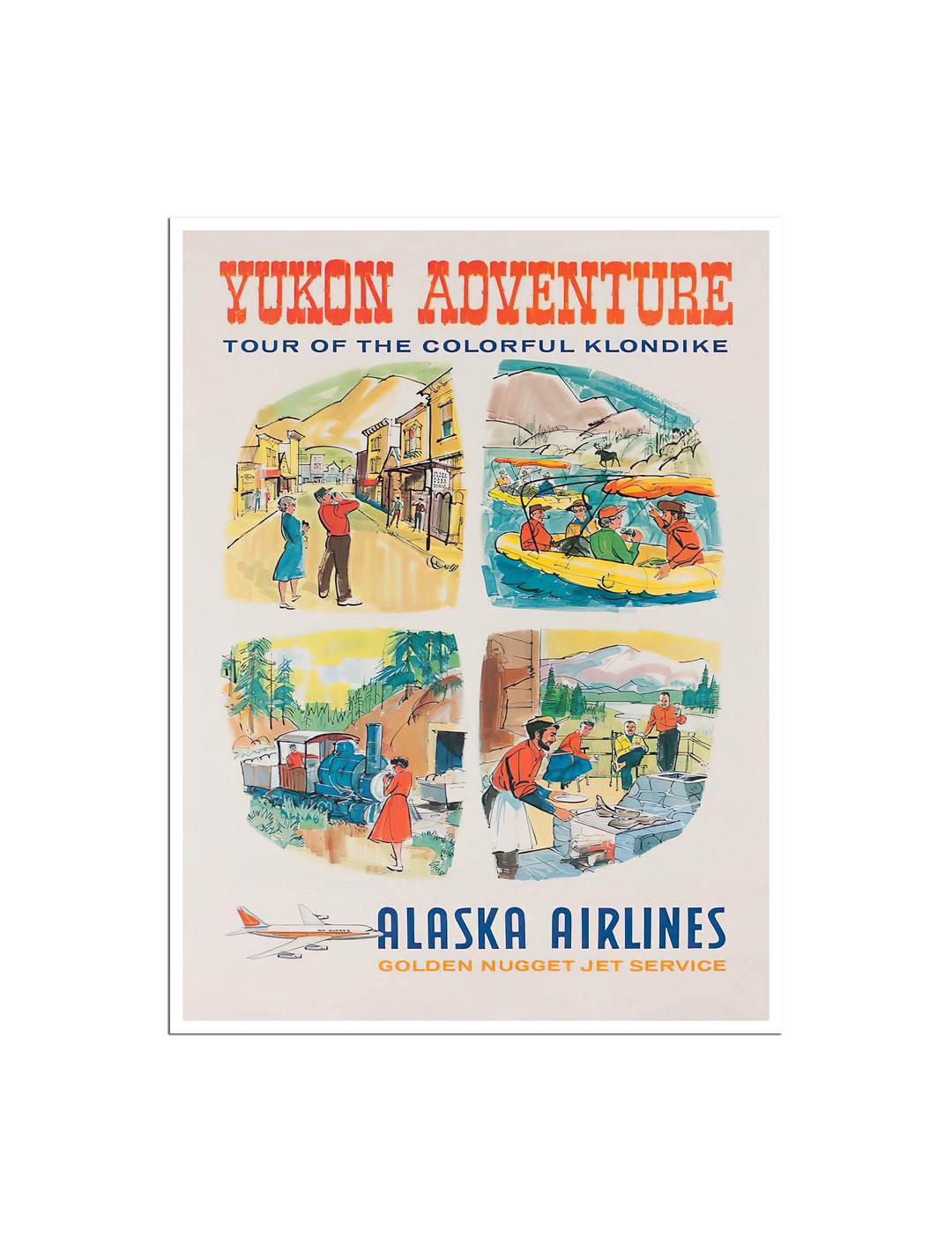 Klondike Art Yukon Poster Alaska Travel Print Vintage Home Decor (H1615 ...