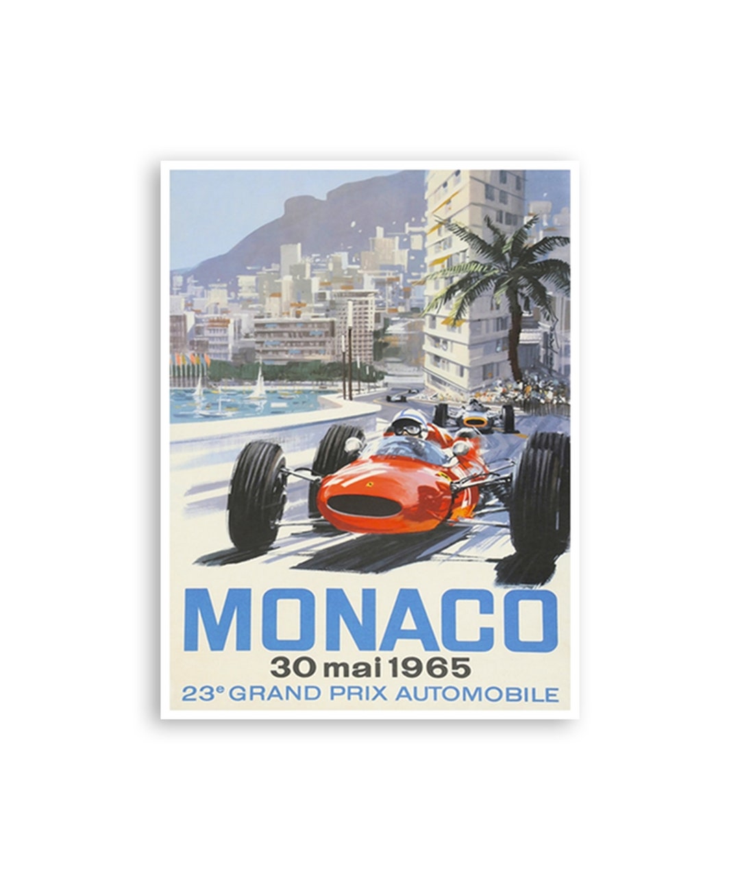 Monaco Travel Art Race Car Poster Sports Decor Art Retro Decor Print ...