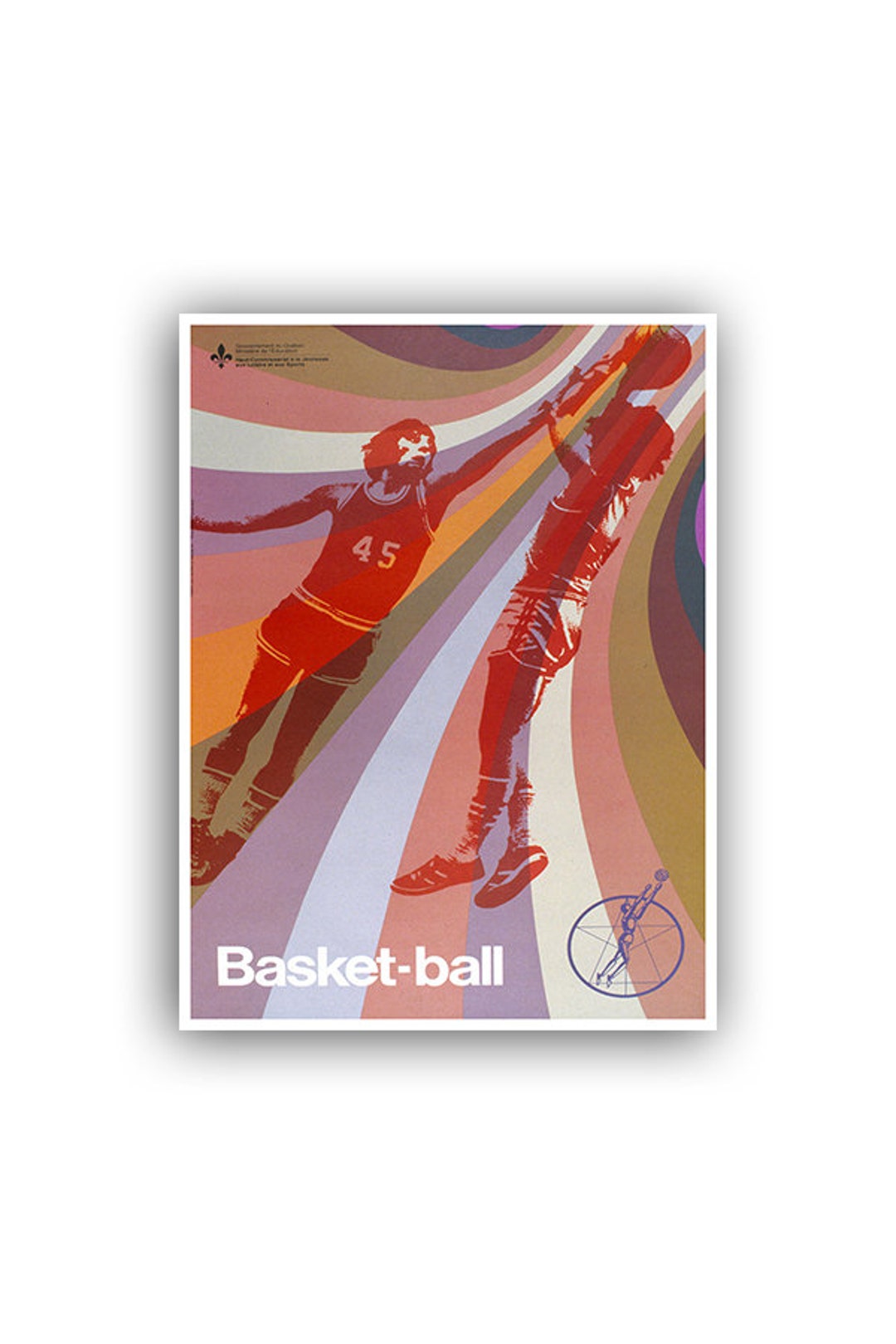 Basketball Poster Retro Travel Print Olympics Art Home Decor (H335) - Etsy