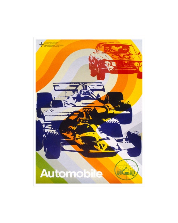 Retro Race Car Poster Auto Racing Vintage Motor Sport Art | Etsy