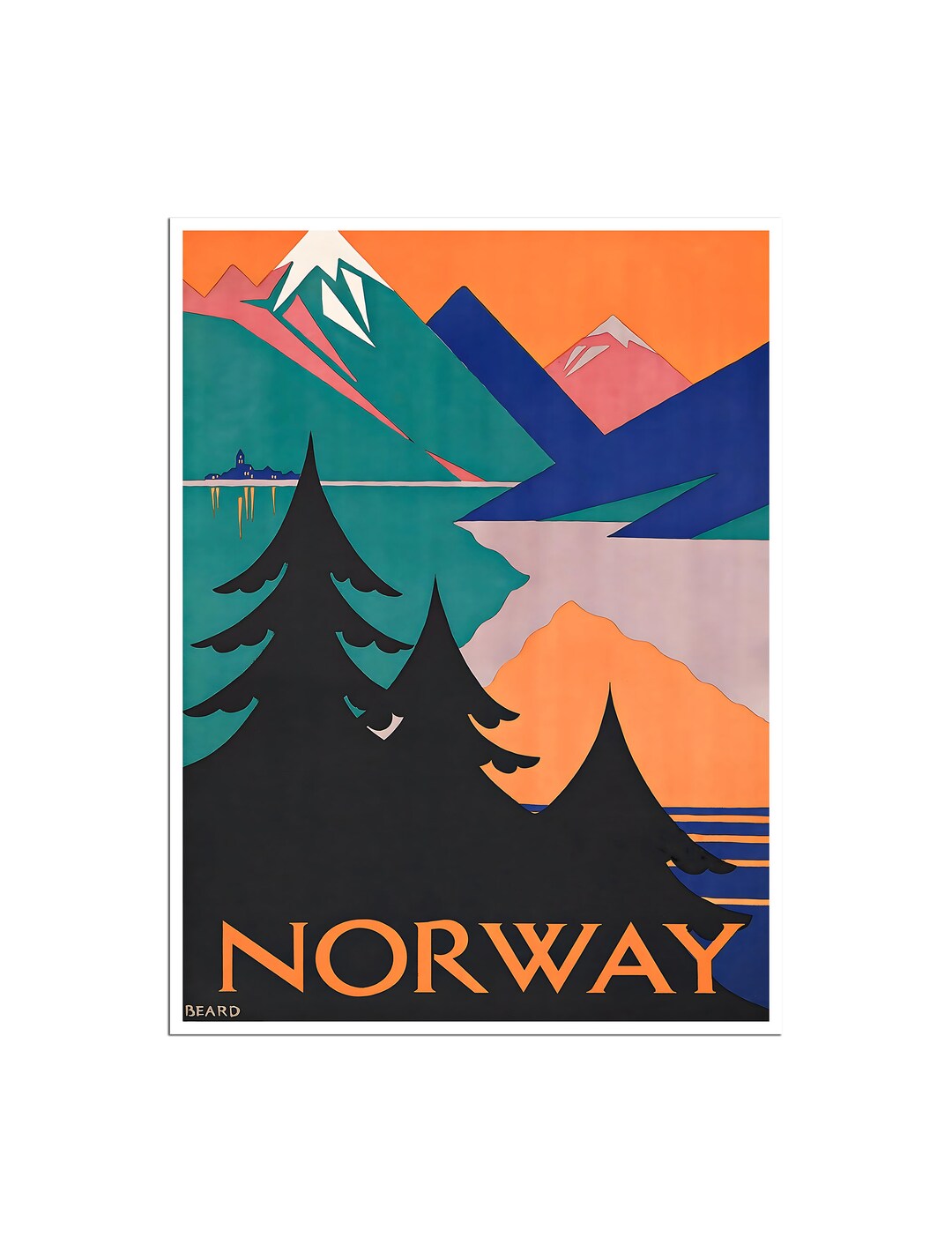 Norway Art Norwegian Print Travel Poster (h1525)a - Etsy