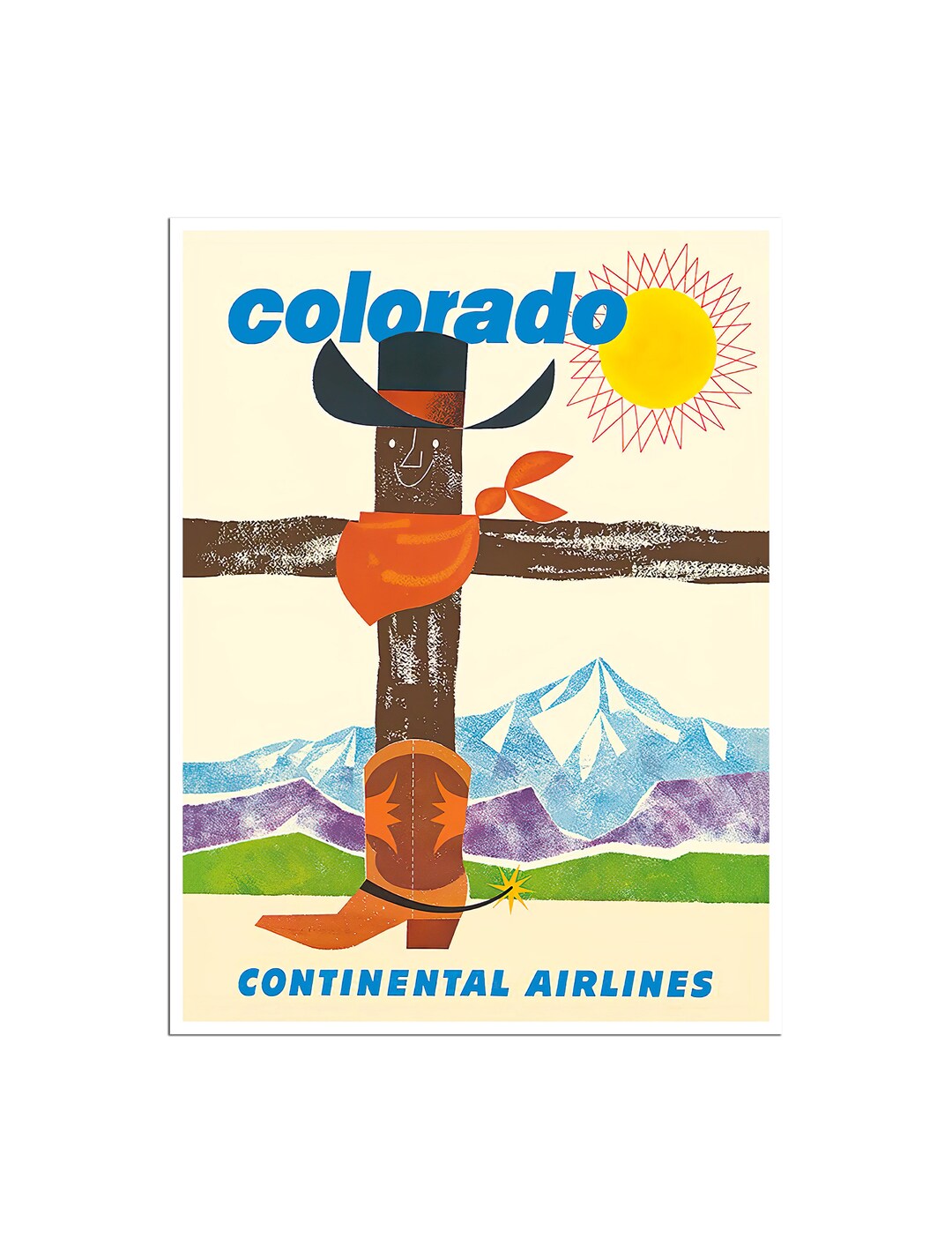 Colorado Print Western Art Cowboy Poster (h1660)a - Etsy