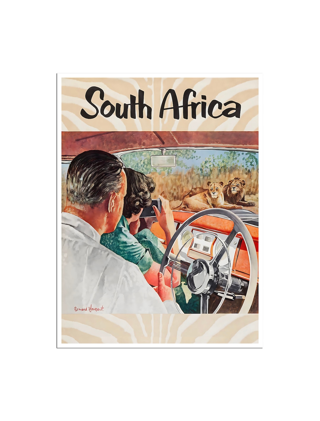 South Africa Poster Safari Art African Print (H1574) - Etsy