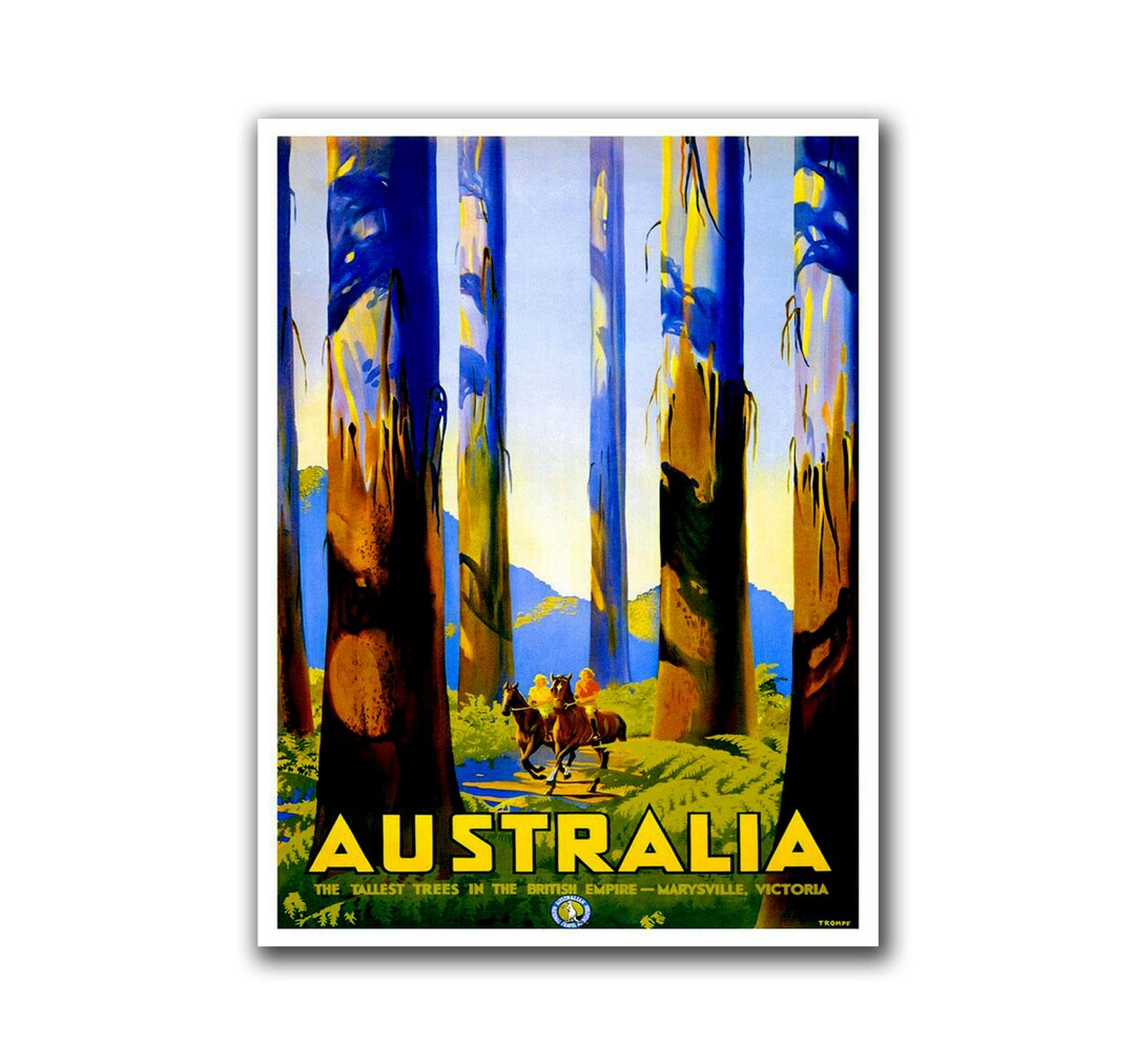 Australia Print Percival Trompf Travel Poster Australian Art (h125)a - Etsy