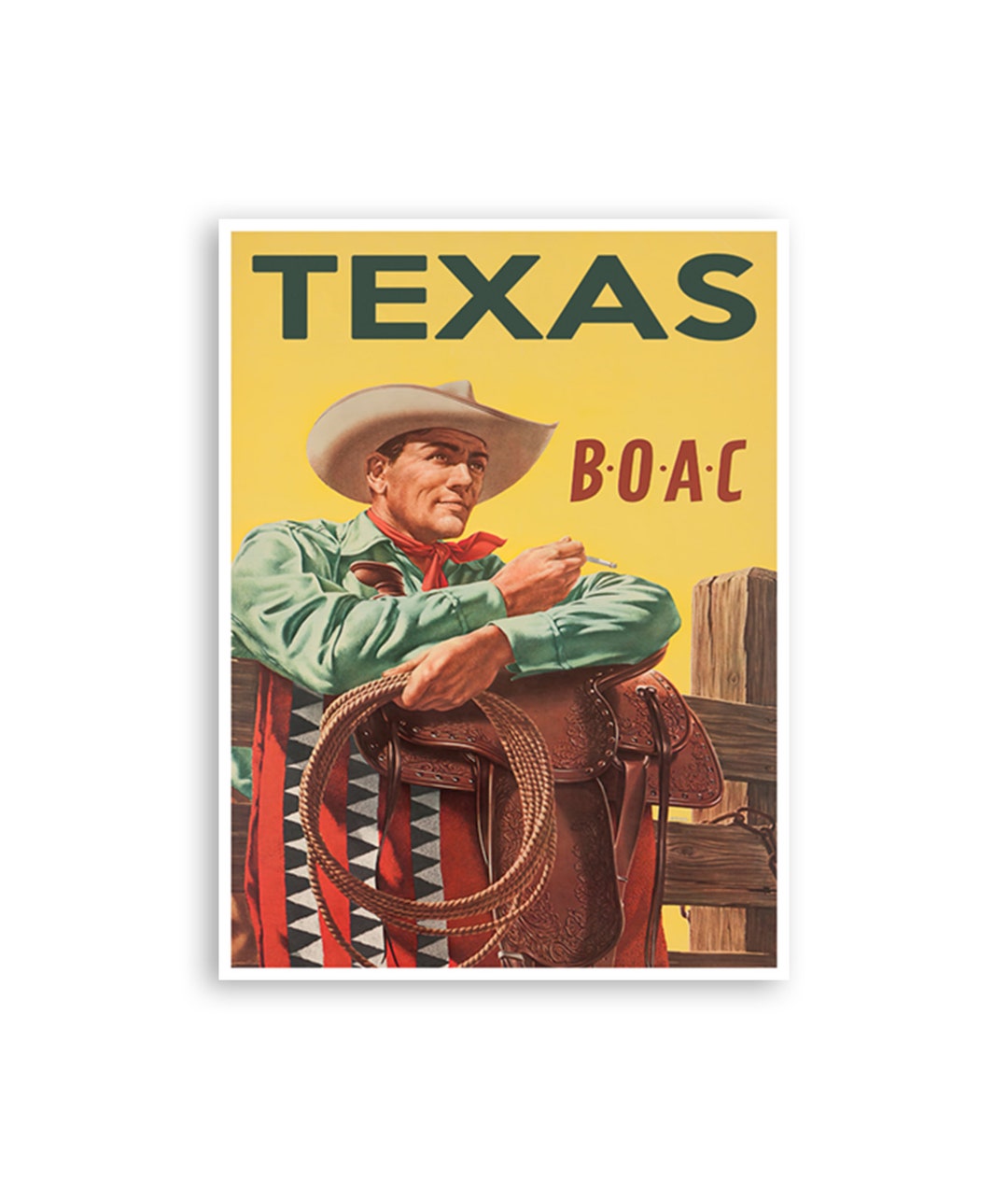 Texas Art Vintage Western Decor Travel Print (H1215) - Etsy