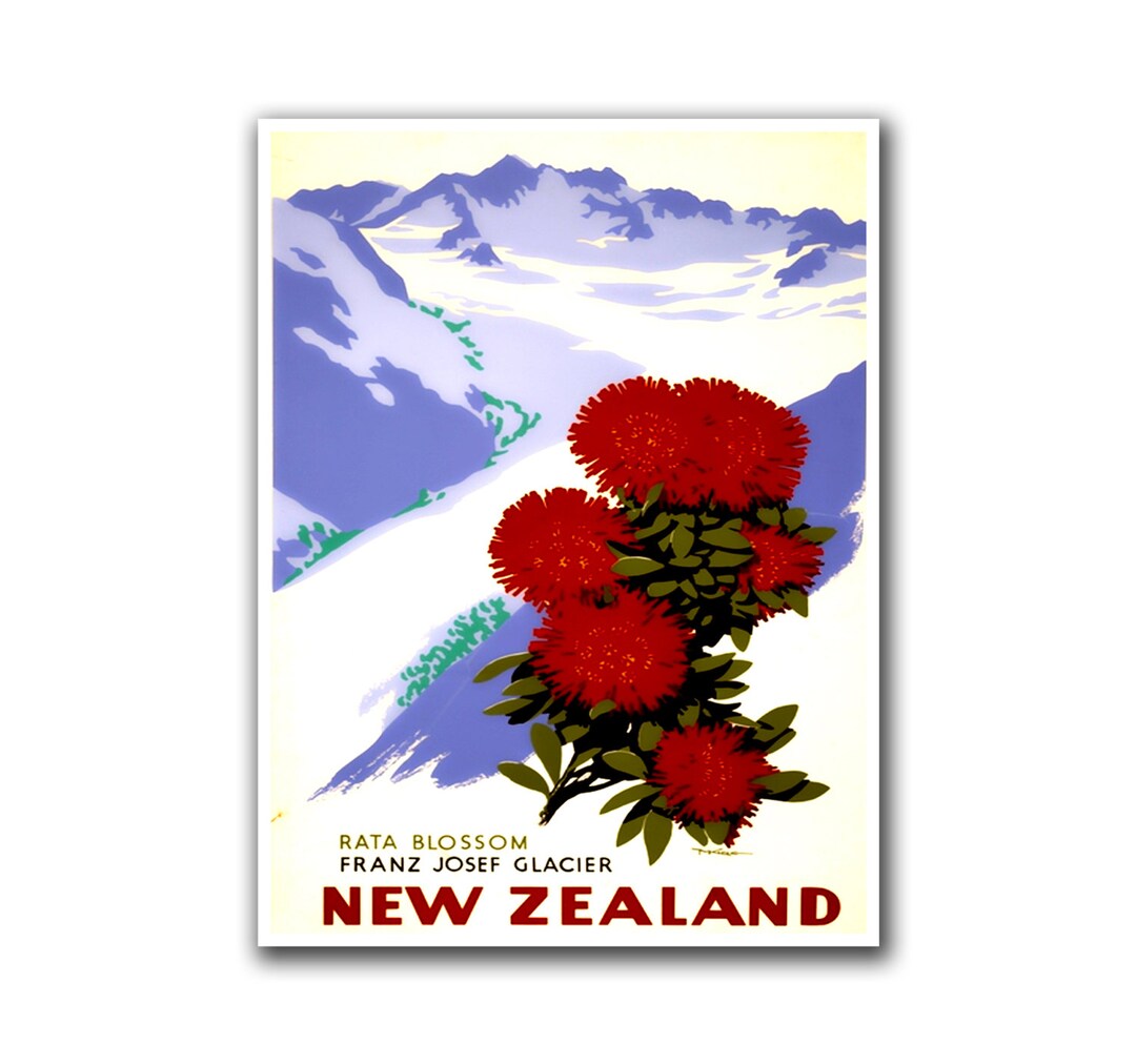 New Zealand Travel Poster Home Decor Hiking Wall Art Print H128 - Etsy