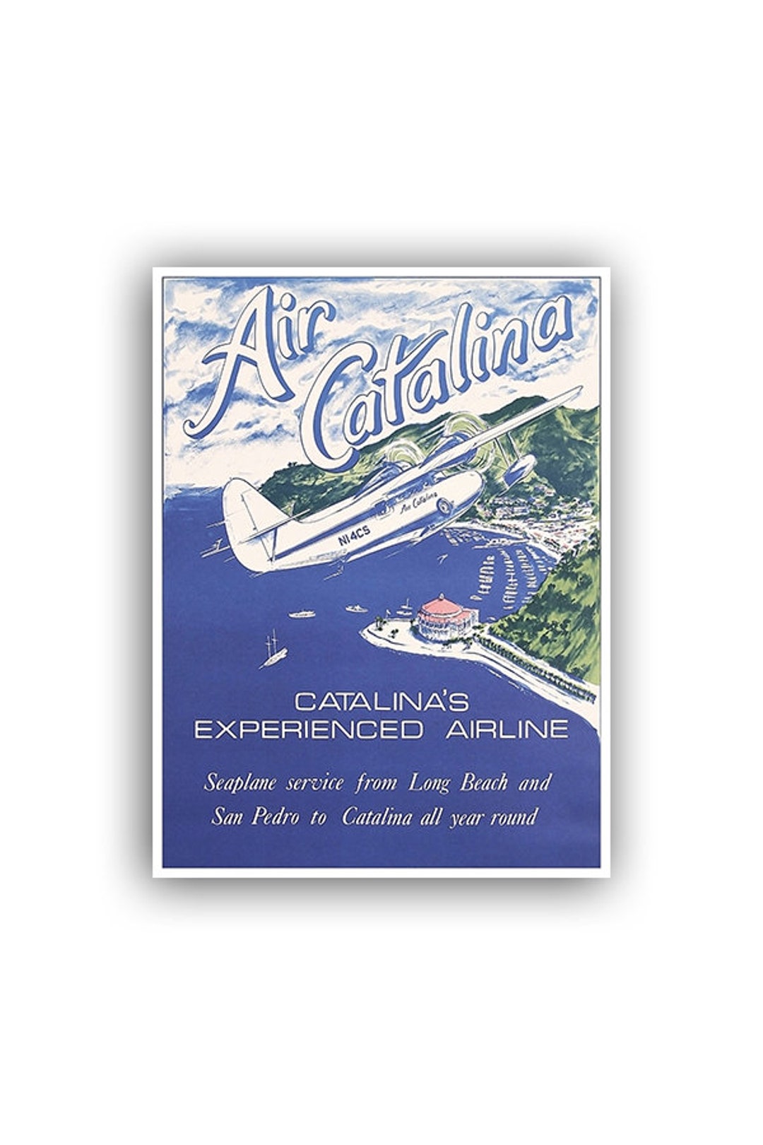 Catalina Islands Travel Poster Airline Art Print Sports Decor - Etsy