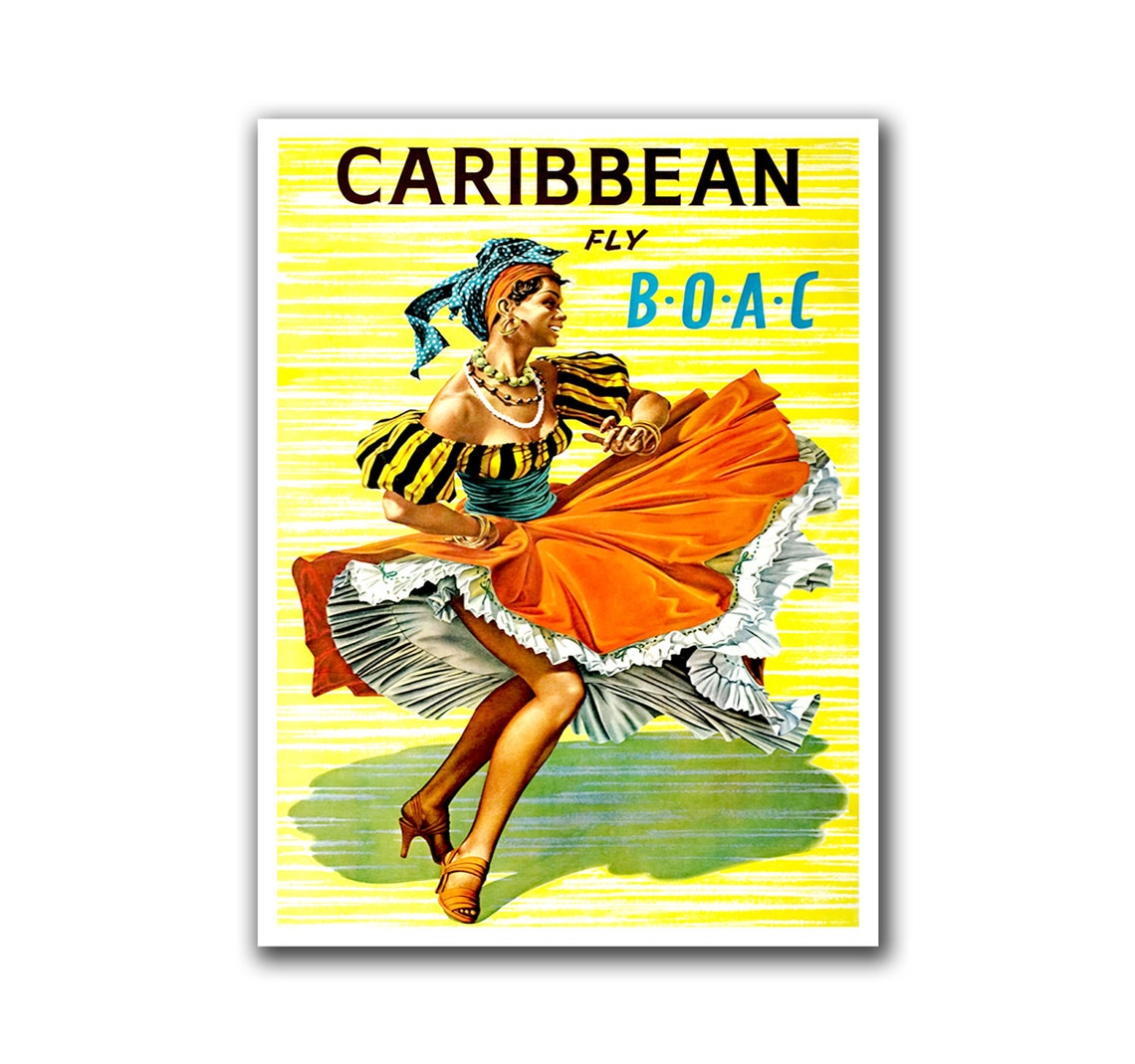 Caribbean Travel Poster Home Decor Dancing Wall Art Print (H155) - Etsy