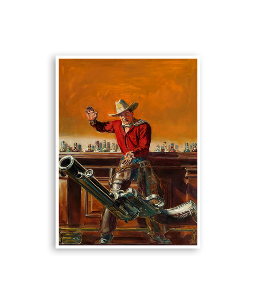 Western Art Bar Decor Western Pulp Cowboy Poster Man Cave Print (h1319 ...