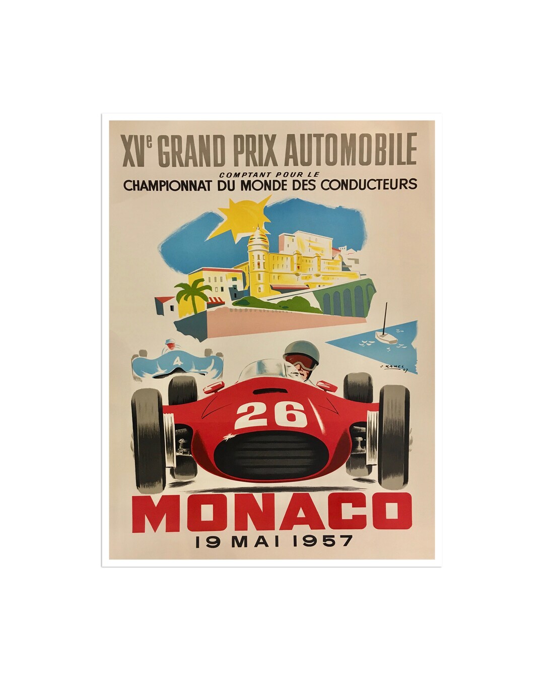Art Retro Monaco Race Car Travel Poster Sports Wall Art Print H685 - Etsy
