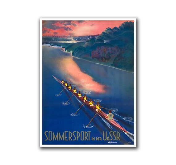 Crew Team Poster Vintage College Athletics Print Sport Home | Etsy