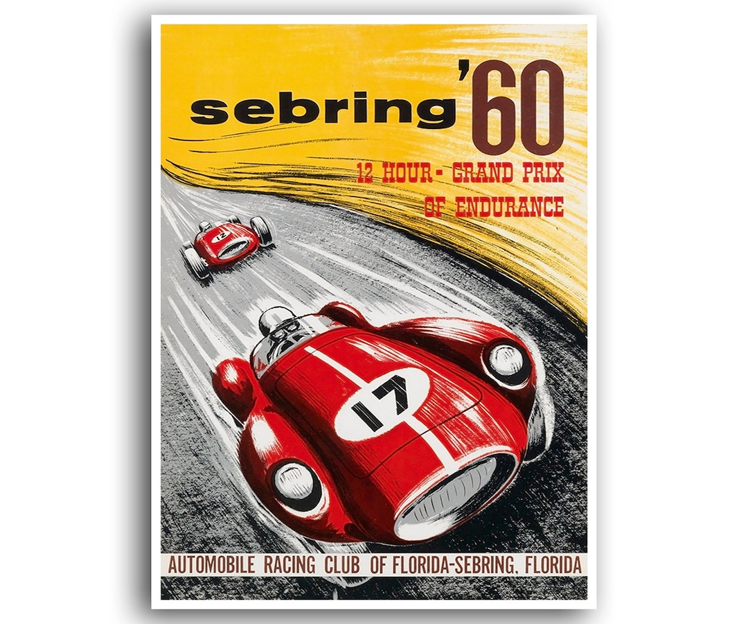 Car Poster Auto Racing Race Car Print Motor Sports Art (H381) - Etsy