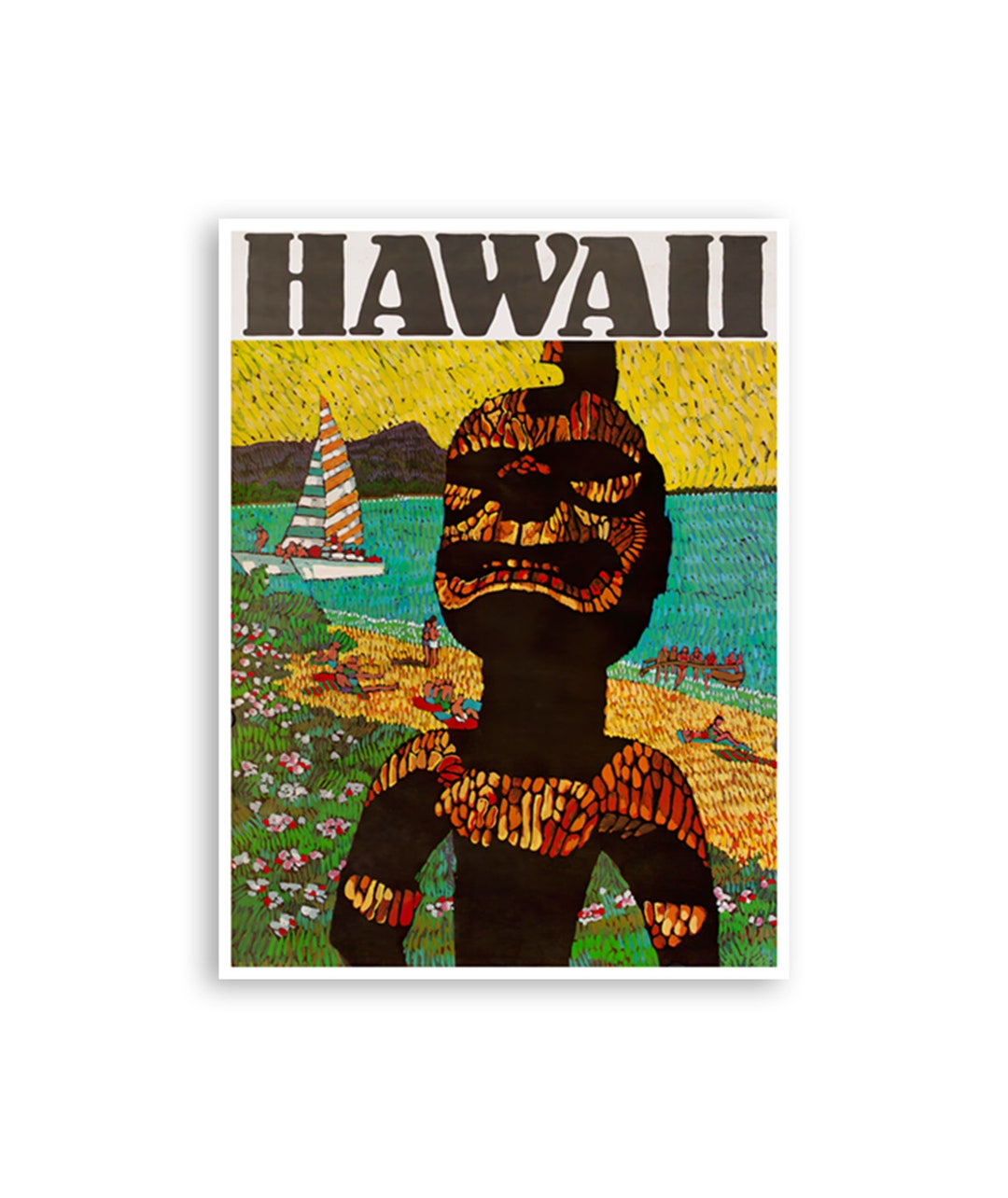 Hawaii Travel Poster Hawaiian Art Kiʻi Print (h1394)a - Etsy