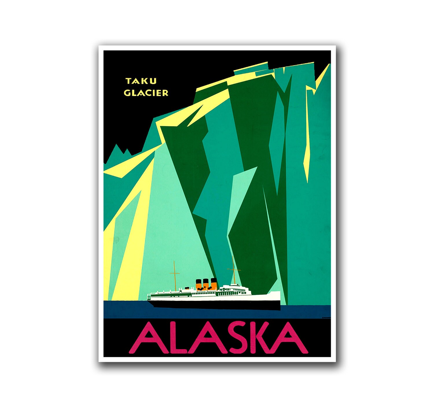 Alaska Retro Travel Poster Art Print Home Decor H197 | Etsy