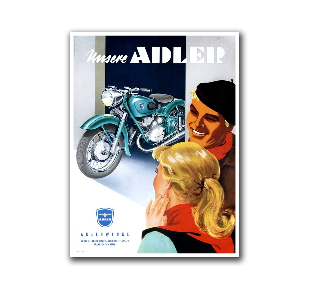 Adler Motorcycles Poster Motorbike Art Biker Print (h248)a - Etsy