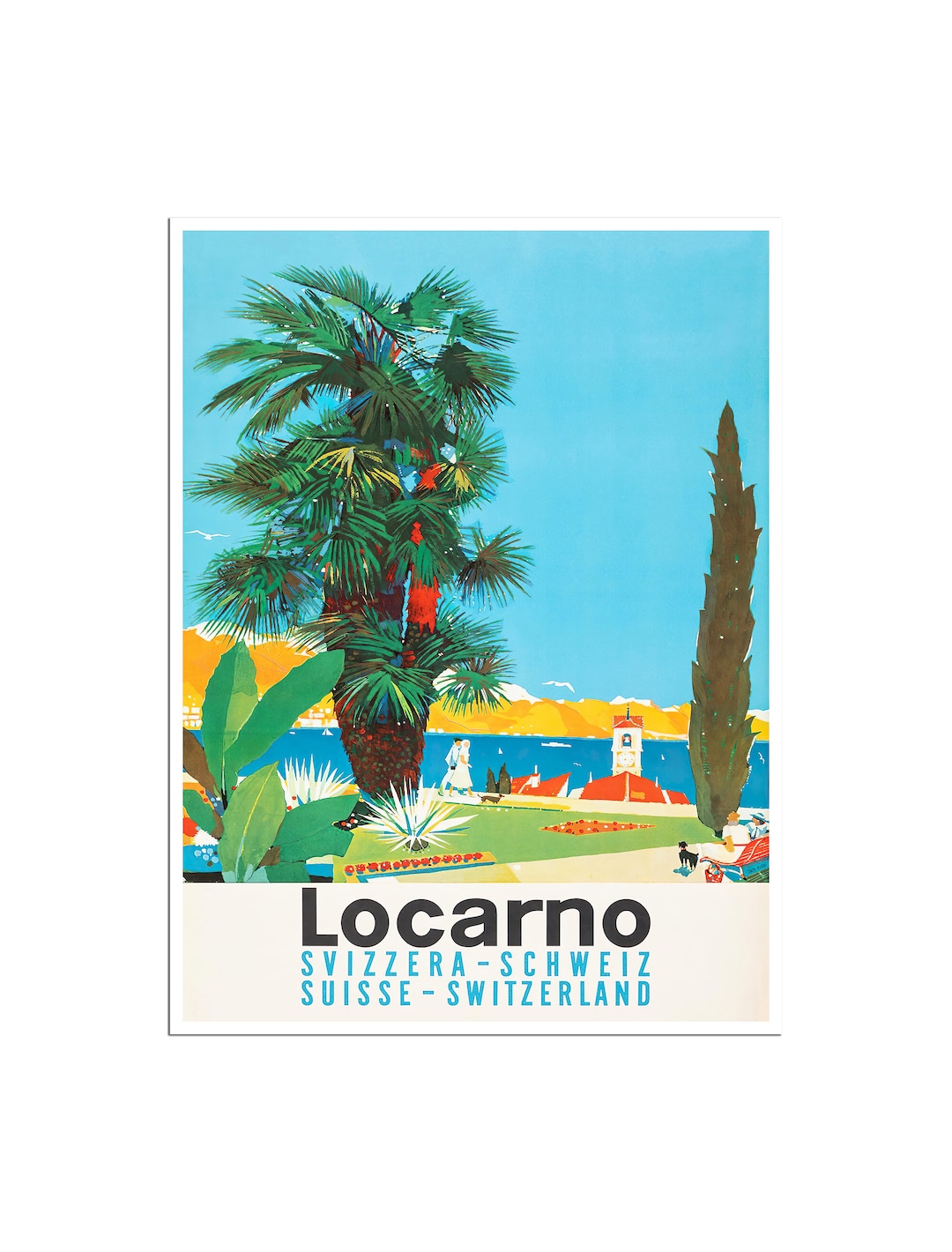 Locarno Travel Poster Vintage Art Switzerland Ski Poster (H1667) - Etsy