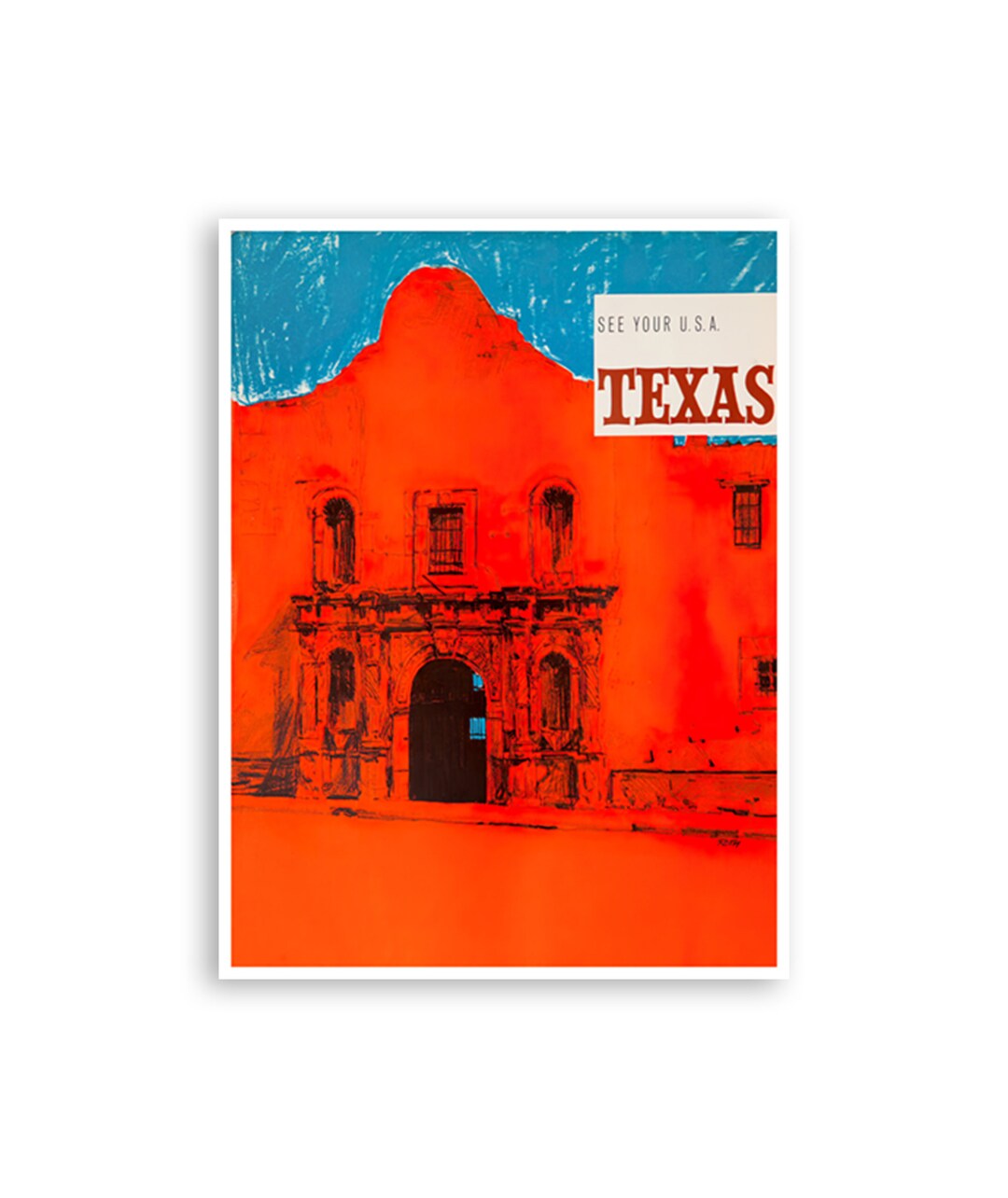 Vintage Texas Art Texan Decor Travel Poster Print H1280 - Etsy