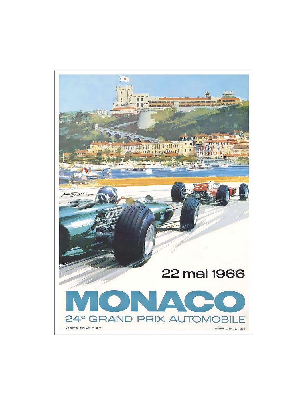 Vintage Car Print Auto Racing Race Car Art Motor Sports Poster (H379 ...