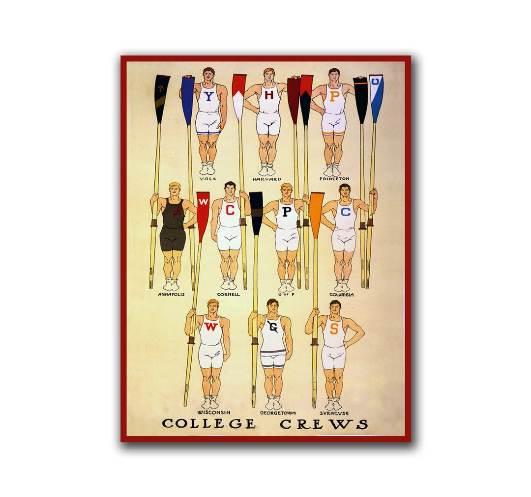 Crew Team Poster Rowing Art College Sports Print (h75)a - Etsy