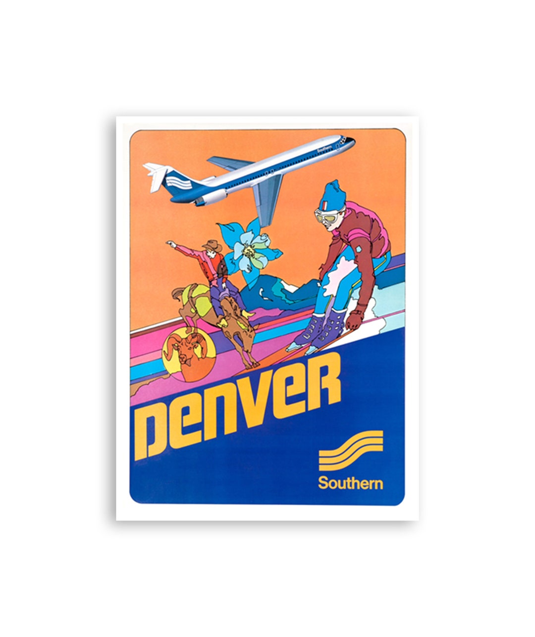 Denver Colorado Poster Travel Art Sports Retro Vintage Print (H1048) - Etsy