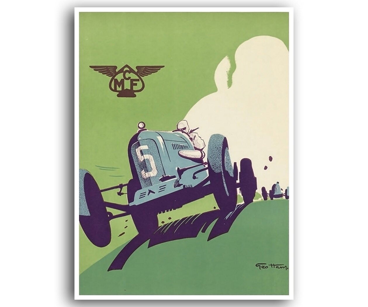 Vintage Car Art Auto Racing Race Car Print Motor Sports Poster | Etsy