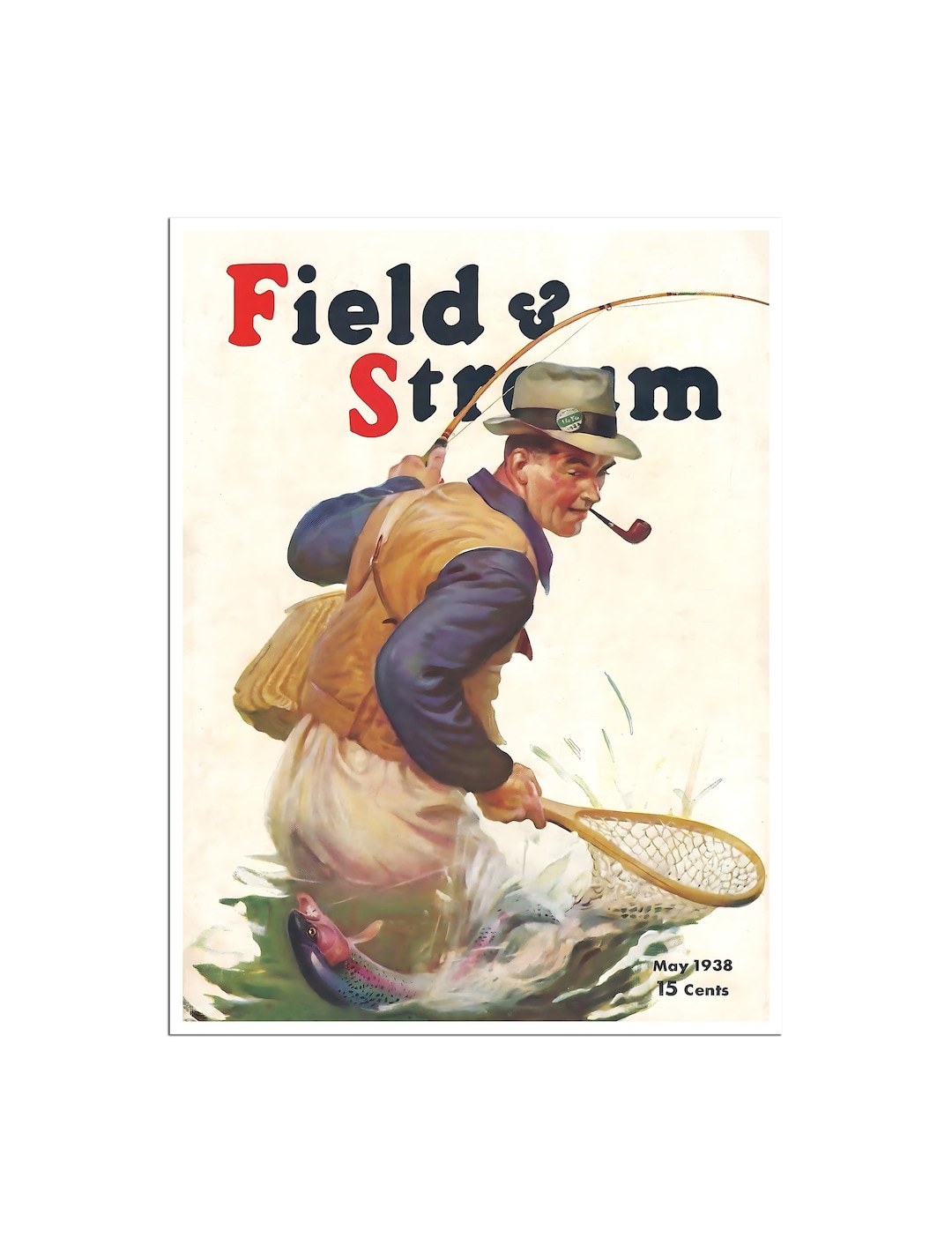 Fishing Poster Angler Art Field and Stream Magazine Poster (h1561)a - Etsy