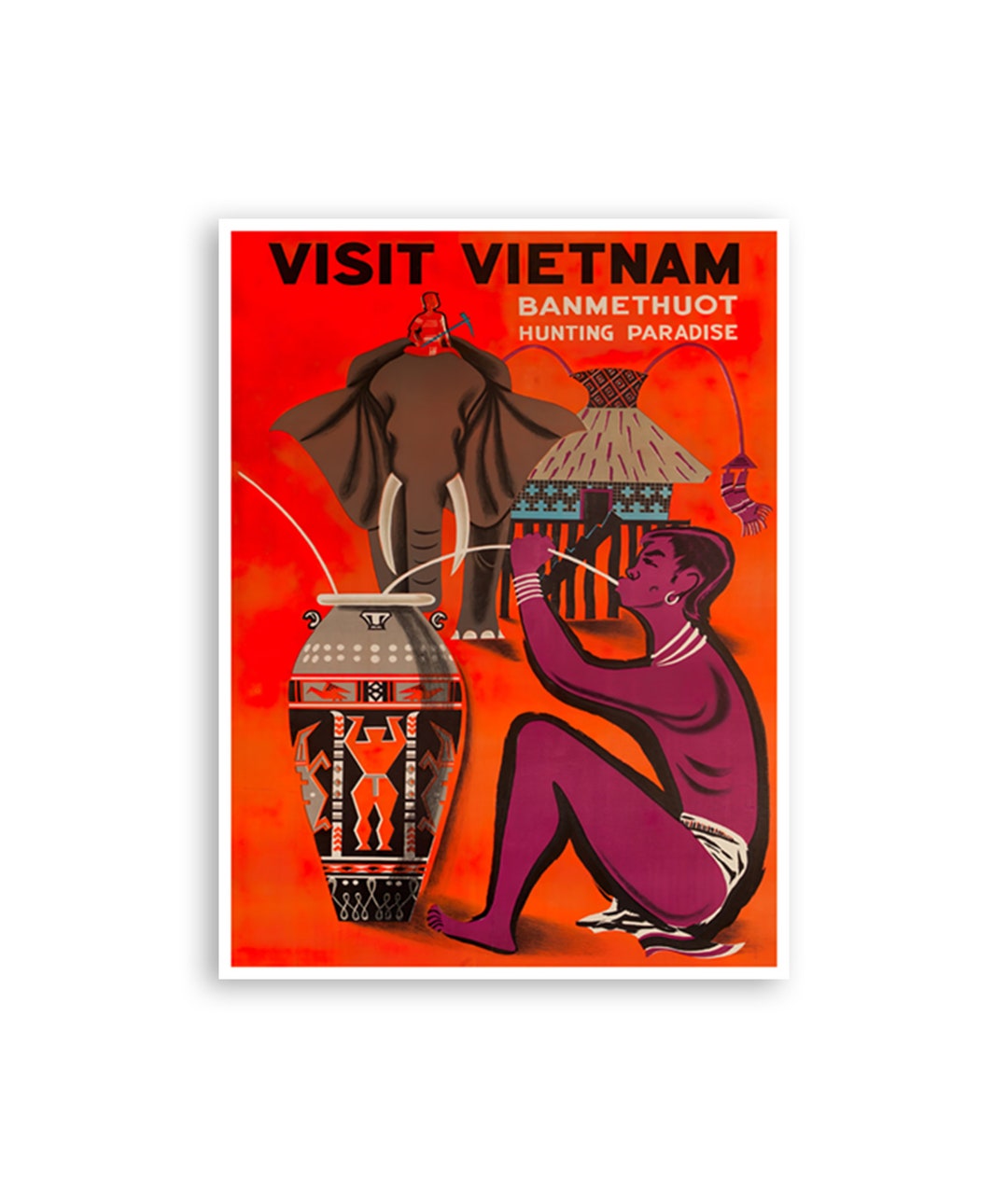 Vintage Vietnam Print Vietnamese Art Travel Poster H1355 - Etsy