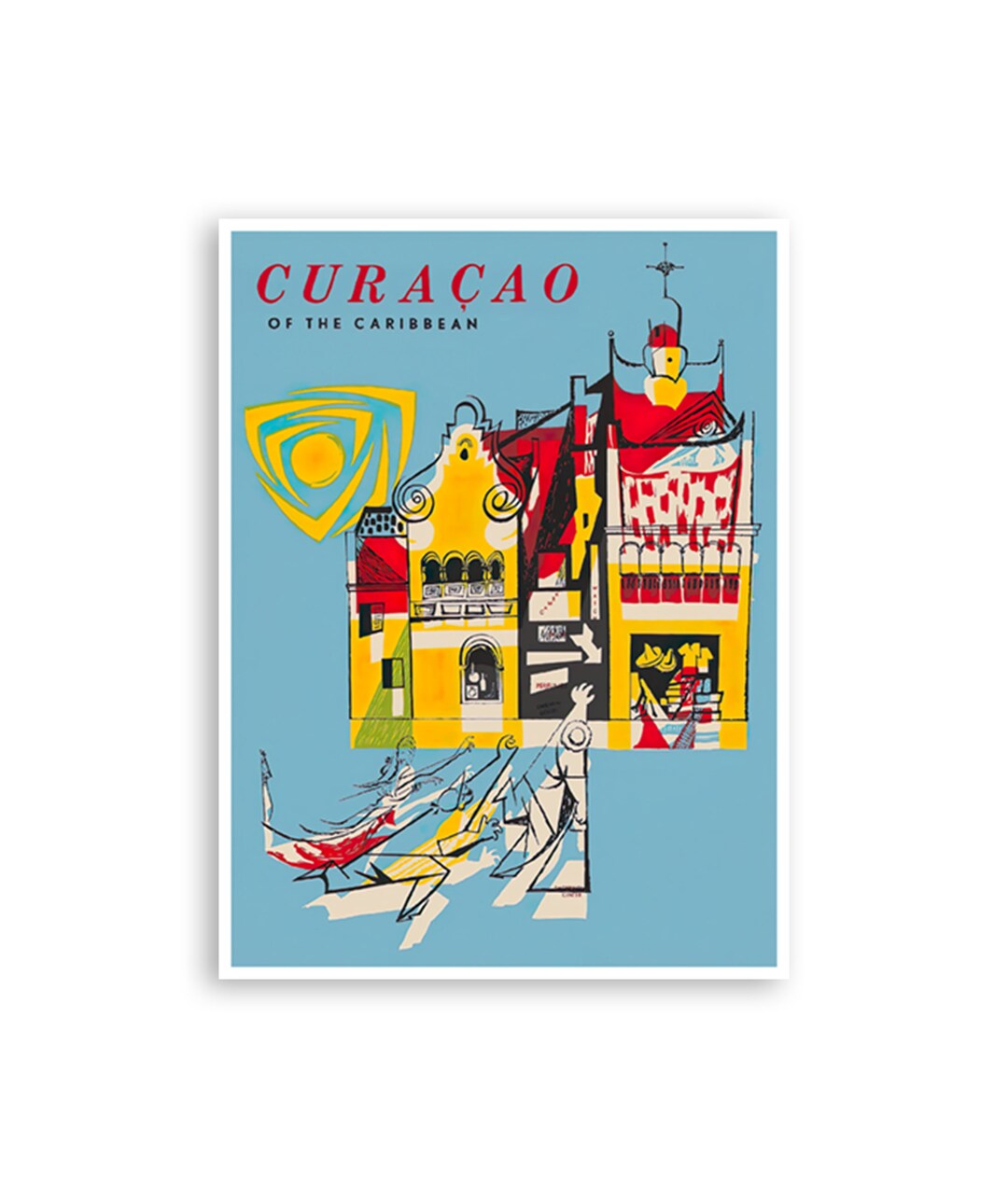 Curacao Travel Art Caribbean Poster Curacao Print H1249 - Etsy