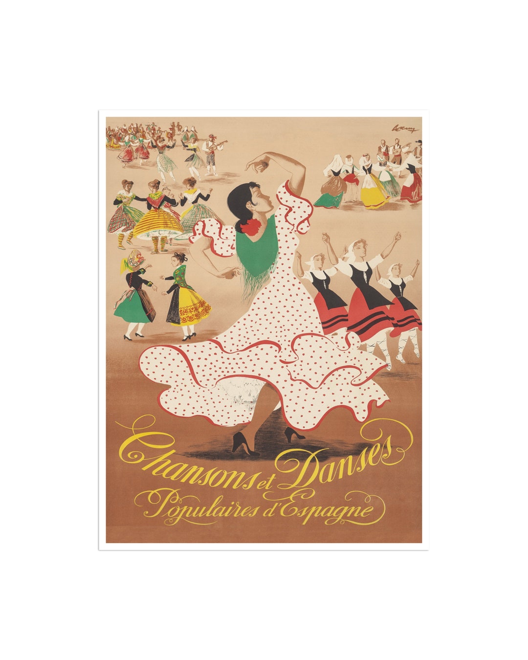 Spain Dancing Art Vintage Travel Poster Spanish Decor (H733) - Etsy
