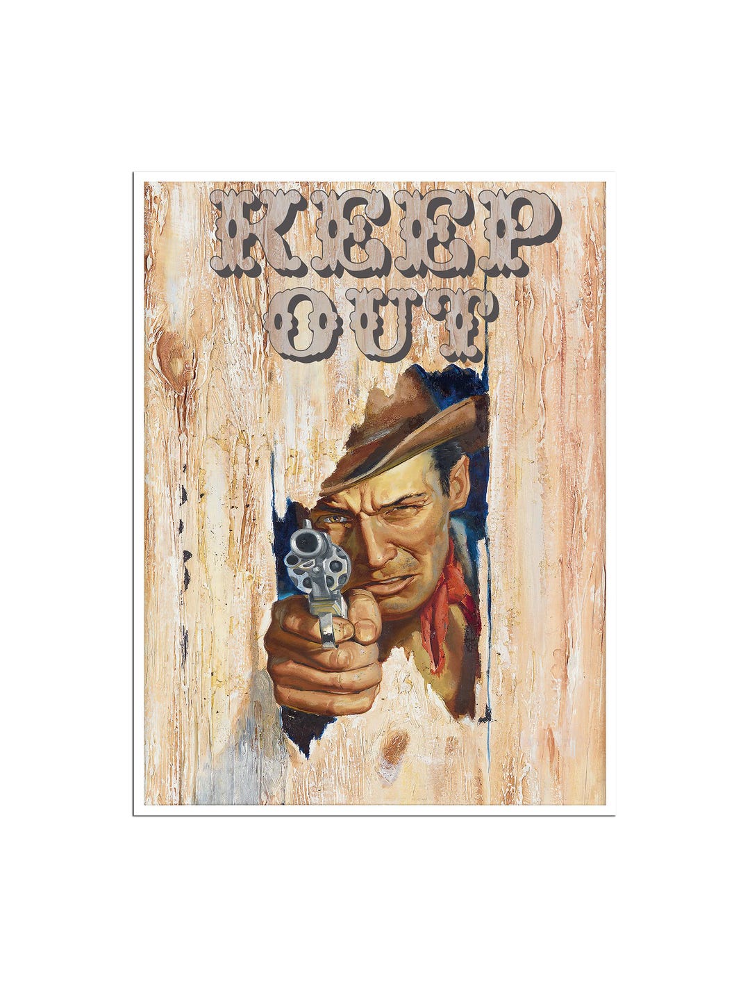 Kids Room Poster Cowboy Art Western Print for Door Keep Out Sign (h1316 ...