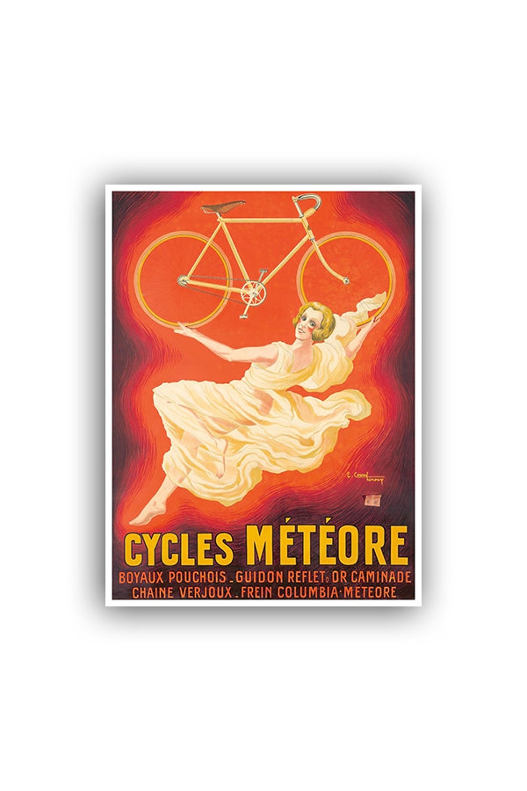 Bicycle Poster French Cycling Print Road Bike Art Edouard Courchinoux ...