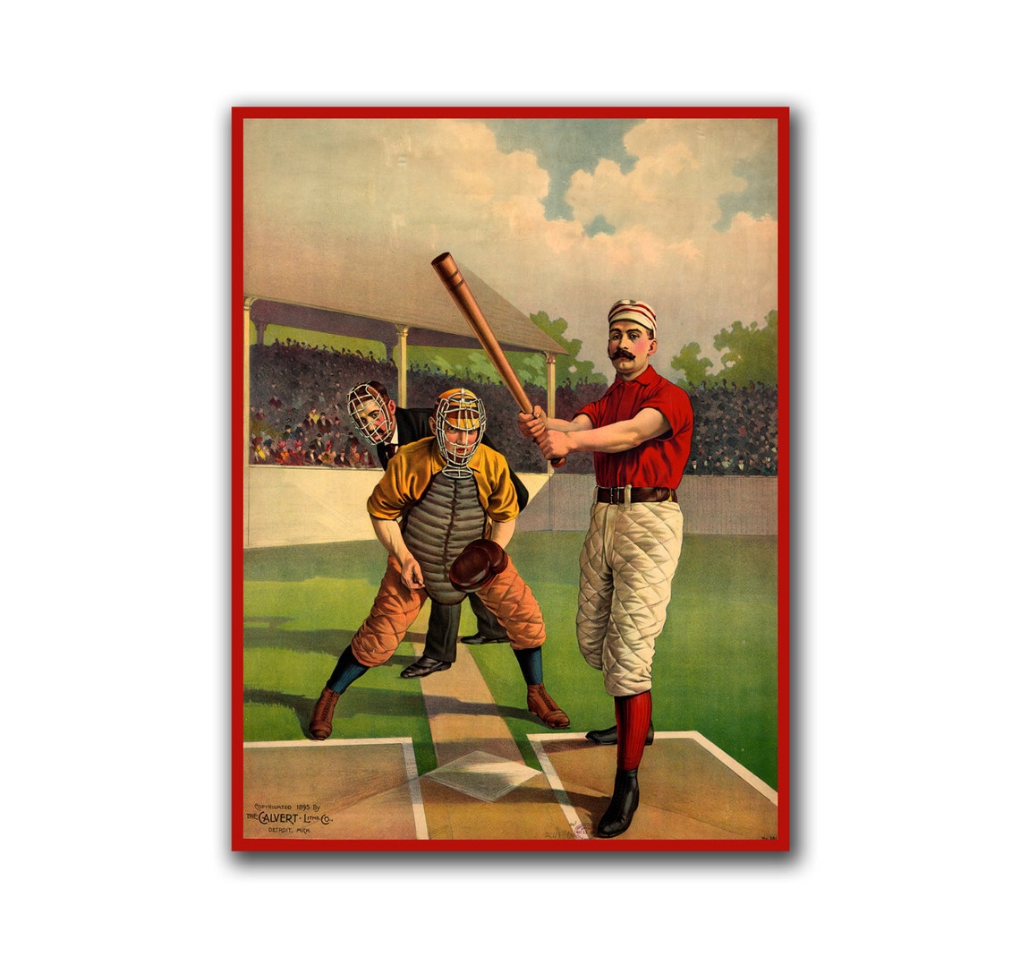 Retro Baseball Art Wall Poster Print Sports Art Decor H73 - Etsy