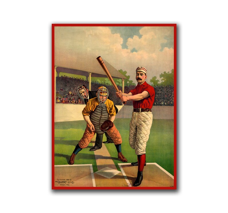 Retro Baseball Art Wall Poster Print Sports Art Decor H73 - Etsy